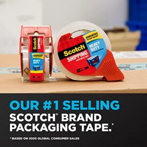 Scotch Heavy Duty Shipping Packaging Tape, 1.88" x 54.6 yd, 3" Core, Clear, Great for Packing, Shipping & Moving, 1 Roll (3850)