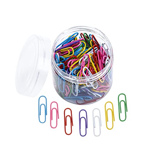 200 Paper Clips 28mm Colorful Paper Clips,Small Paper Clips Reusable Paper Clips for School, Office, Folders, Bookmarks, DIY Albums, Etc