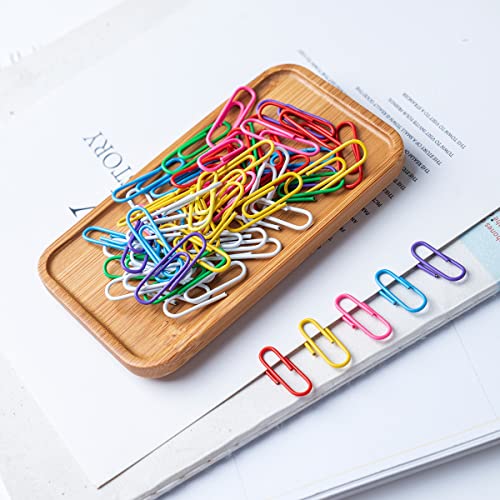 200 Paper Clips 28mm Colorful Paper Clips,Small Paper Clips Reusable Paper Clips for School, Office, Folders, Bookmarks, DIY Albums, Etc