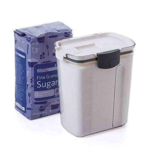 Progressive International PKS-500 ProKeeper Plastic Sugar Storage Container with Stainless Steel Hinges, Clear