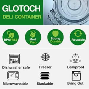 Glotoch Meal Prep Container 50 Pack, Disposable Food Containers with Lids, Durable To Go Containers, Meal Planning Containers for Takeout, Salad Container, Microwave Safe, BPA-Free, Stackable - 16 OZ