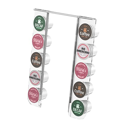 Gevoli K Cup Organizer for Single Serve Keurig K-Mini and K Mini PLUS Coffee Makers - Space Saving Modern Acrylic Kcup Pod Holder (10 Pod Capacity)