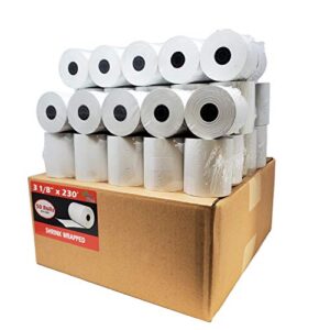 (50 rolls) 3 1/8 x 230 thermal paper receipt rolls (55 gsm – honeycomb core) fits all pos cash registers printers bpa free – buyregisterrolls