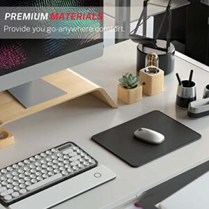 MROCO Mouse Pad [30% Larger] with Non-Slip Rubber Base, Premium-Textured & Waterproof Computer Mousepad with Stitched Edges, Mouse Pads for Computers, Laptop, Gaming, Office & Home, 8.5 x 11 in, Black