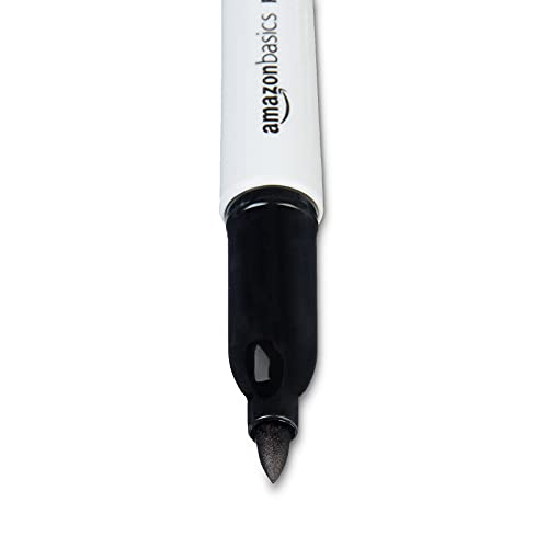 Amazon Basics Fine Point Tip Permanent Markers, Black, 24-Pack