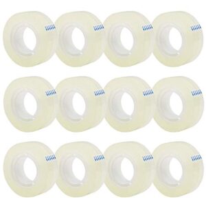 owlkela 12 rolls transparent tape refills, clear tape, all-purpose transparent glossy tape for office, home, school