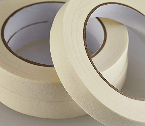 Lichamp Masking Tape 10 Pack General Purpose Beige White Color, 0.75 inch x 55 Yards x 10 Rolls (550 Total Yards), for Painting, Home, Office, School Stationery, Arts, Crafts etc. (3004)