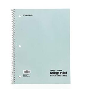 Mintra Office Spiral Notebooks - Pastel, College Ruled, 6 Pack, For School, Office, Business, Professional,70 Sheets