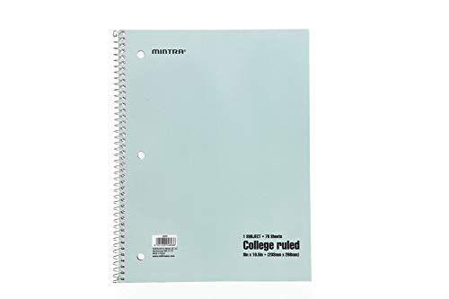 Mintra Office Spiral Notebooks - Pastel, College Ruled, 6 Pack, For School, Office, Business, Professional,70 Sheets