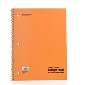 Mintra Office Spiral Notebooks - Pastel, College Ruled, 6 Pack, For School, Office, Business, Professional,70 Sheets