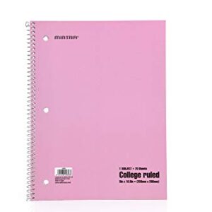 Mintra Office Spiral Notebooks - Pastel, College Ruled, 6 Pack, For School, Office, Business, Professional,70 Sheets