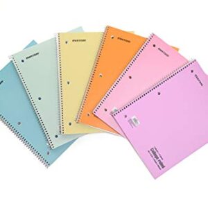 Mintra Office Spiral Notebooks - Pastel, College Ruled, 6 Pack, For School, Office, Business, Professional,70 Sheets