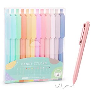 wy wenyuan 12pcs ballpoint pens, comfortable writing pens, pastel retractable pretty journaling pens, black ink medium point 1.0 mm gift pens, cute pens office supplies for women&men