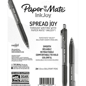 Paper Mate InkJoy 300RT Retractable Ballpoint Pens, Medium Point (1.0mm), Black, 24 Count