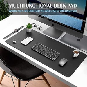 K KNODEL Desk Mat, Mouse Pad, Desk Pad, Waterproof Desk Mat for Desktop, Leather Desk Pad for Keyboard and Mouse, Desk Pad Protector for Office and Home (Black, 31.5" x 15.7")