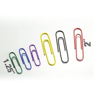 Officemate PVC Free Color Coated Paper Clips, 450 Per Tub Office Paper Clamp (97229)