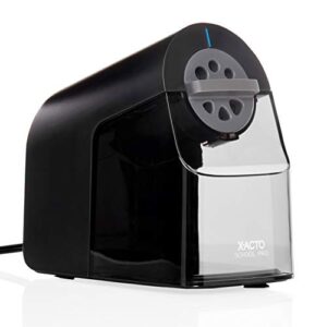 x-acto pencil sharpener, schoolpro electric pencil sharpener, heavy duty electric pencil sharpener for school, classroom and teacher supplies, perfect addition to homeschooling supplies, black