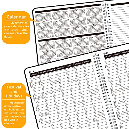 Office Planner Jan 2023- Dec 2024 Monthly Calendar Planner - 9 × 11 Time Management Personal Planner Hard PVC Cover with Spiral Bound