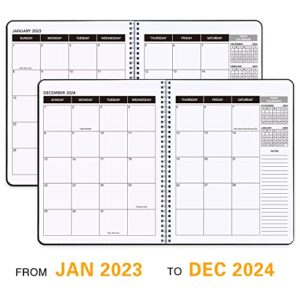 Office Planner Jan 2023- Dec 2024 Monthly Calendar Planner - 9 × 11 Time Management Personal Planner Hard PVC Cover with Spiral Bound