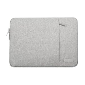 mosiso laptop sleeve bag compatible with macbook air/pro, 13-13.3 inch notebook, compatible with macbook pro 14 inch 2023-2021 a2779 m2 a2442 m1, polyester vertical case with pocket, gray