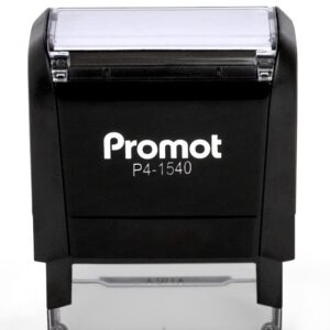 Promot Self Inking 1 Line Custom Stamp - Personalized Name Stamp for Office, Teacher, Address & Business Label Stamp - Choose Font, Ink Color, Pad, Self Inking for Personal & Professional Use - Small