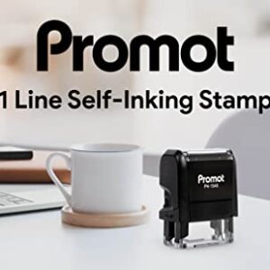 Promot Self Inking 1 Line Custom Stamp - Personalized Name Stamp for Office, Teacher, Address & Business Label Stamp - Choose Font, Ink Color, Pad, Self Inking for Personal & Professional Use - Small