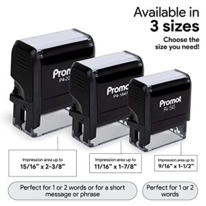 Promot Self Inking 1 Line Custom Stamp - Personalized Name Stamp for Office, Teacher, Address & Business Label Stamp - Choose Font, Ink Color, Pad, Self Inking for Personal & Professional Use - Small