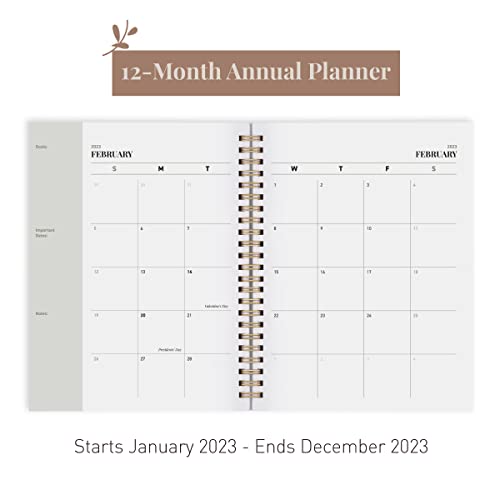 Rileys 2023 Weekly Planner - Annual Weekly & Monthly Agenda Planner, Jan - Dec 2023, Flexible Cover, Notes Pages, Twin-Wire Binding (8 x 6-Inches, Green)