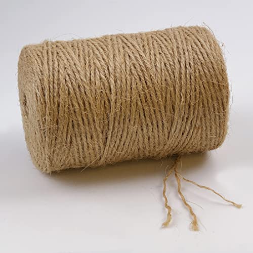 PerkHomy Natural Jute Twine 600 Feet Long Twine String for Crafts Gift Wrapping Packing Gardening Crochet Knitting Macrame Decor (Brown 2mm * 600feet)