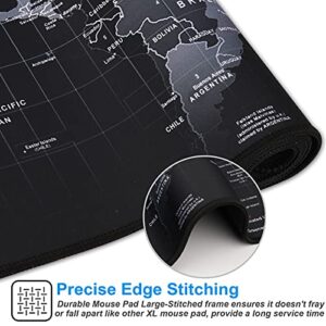 Cmhoo XXL Professional Large Mouse Pad & Computer Game Mouse Mat (35.4x15.7x0.1IN, Map) (90*40 Map)