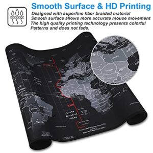 Cmhoo XXL Professional Large Mouse Pad & Computer Game Mouse Mat (35.4x15.7x0.1IN, Map) (90*40 Map)