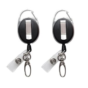 retractable badge reel with claw clasp and clip for id card holders (2pack)