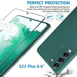 letosan [3+3 Pack] Glass Screen Protector for Samsung Galaxy S22 Plus 5G, 9H Tempered Glass, Ultrasonic Fingerprint Compatible,HD Clear Case Friendly for Galaxy S22 Plus Glass Screen Protector