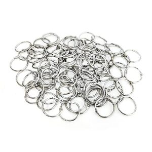 Loose Leaf Binder Rings 1-Inch（100 Pack） Office Book Rings, Nickel Plated Steel Binder Rings, Key Rings, Metal Book Rings, for School，Sliver