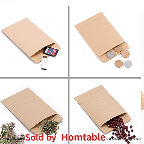 100 Pack Kraft Small Coin Envelopes Self-Adhesive Kraft Seed Envelopes Mini Parts Small Items Stamps Storage Packets Envelopes for Garden, Office or Wedding Gift(2.25"×3.5") (100)