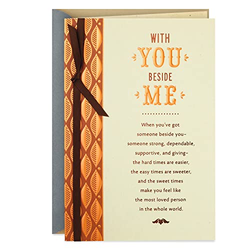 Hallmark Romantic Birthday Card (Gold and Green Leaf)