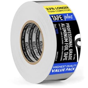 Professional Grade Aluminum Foil Tape - 2 Inch by 210 Feet (70 Yards) 3.6 Mil - High Temperature - Perfect for HVAC, Sealing & Patching Hot & Cold Air Ducts, Metal Repair, More!