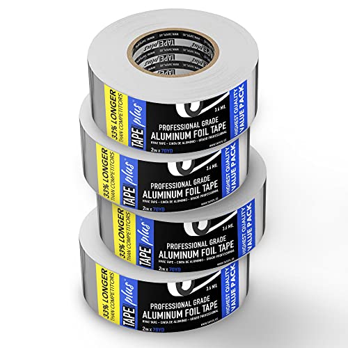 Professional Grade Aluminum Foil Tape - 2 Inch by 210 Feet (70 Yards) 3.6 Mil - High Temperature - Perfect for HVAC, Sealing & Patching Hot & Cold Air Ducts, Metal Repair, More!