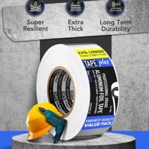 Professional Grade Aluminum Foil Tape - 2 Inch by 210 Feet (70 Yards) 3.6 Mil - High Temperature - Perfect for HVAC, Sealing & Patching Hot & Cold Air Ducts, Metal Repair, More!