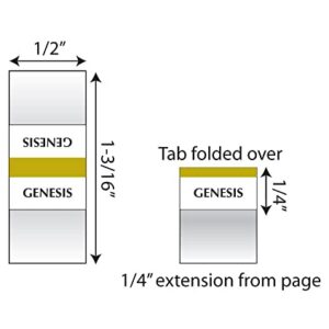 Tabbies Mini Gold-Edged Bible Indexing Tabs, Old & New Testament, 80 Tabs Including 64 Books & 16 Re