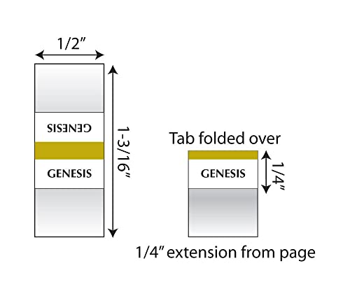 Tabbies Mini Gold-Edged Bible Indexing Tabs, Old & New Testament, 80 Tabs Including 64 Books & 16 Re