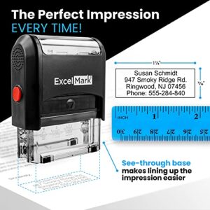 Self Inking Rubber Stamp with up to 4 Lines of Custom Text (42A1848)