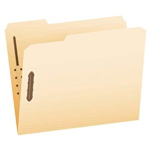 pendaflex fastener folders, 2 fasteners, letter size, manila, 1/3 cut tabs, in left, right, center positions, 50 per box (fm213)