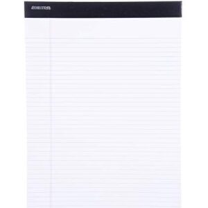 Mintra Office Legal Pads - ((PREMIUM WHITE 6pk, 8.5in x 11in, NARROW RULED)) - 50 Sheets per Notepad, Micro perforated Writing Pad, Notebook Paper for School, College, Office, Professional