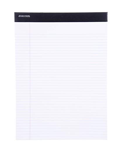 Mintra Office Legal Pads - ((PREMIUM WHITE 6pk, 8.5in x 11in, NARROW RULED)) - 50 Sheets per Notepad, Micro perforated Writing Pad, Notebook Paper for School, College, Office, Professional