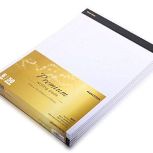 Mintra Office Legal Pads - ((PREMIUM WHITE 6pk, 8.5in x 11in, NARROW RULED)) - 50 Sheets per Notepad, Micro perforated Writing Pad, Notebook Paper for School, College, Office, Professional