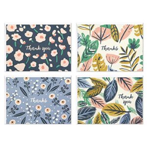 hallmark thank you cards assortment, painted florals (48 cards with envelopes for baby showers, bridal showers, weddings, all occasion)