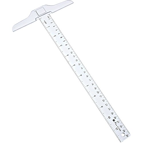 Pangda 12 Inch/ 30 cm Junior T-Square Plastic Transparent T-Ruler for Drafting and General Layout Work (1)