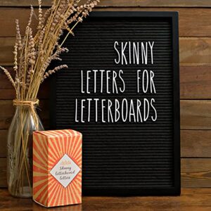 Skinny Letterboard Letters Only Set NO BOARD INCLUDED, Rae Dunn Inspired Font Perfect Farmhouse Decor Accessories, Changeable Felt Letter Boards Message, 2 Inch White Plastic Letters Numbers Symbols