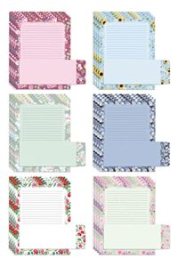 floral paper stationery set, 100 piece set (50 lined sheets + 50 matching envelopes), letter size 8.5 x 11 inch, 6 designs, double sided/lined printing paper, by better office products